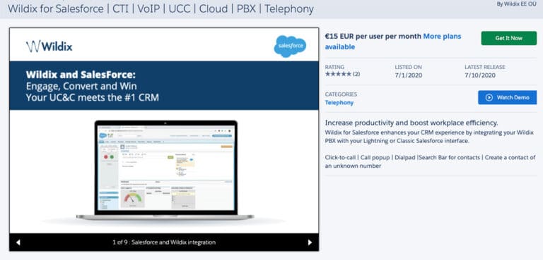 Wildix is published on Salesforce Marketplace | Wildix